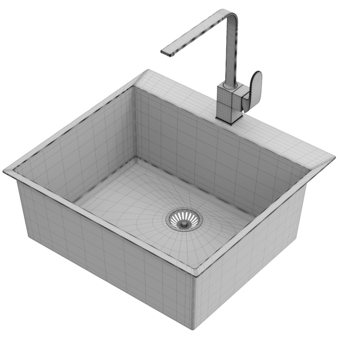 AQUASANITA Aira Air100N-G Sink - 3D Model for VRay, Corona