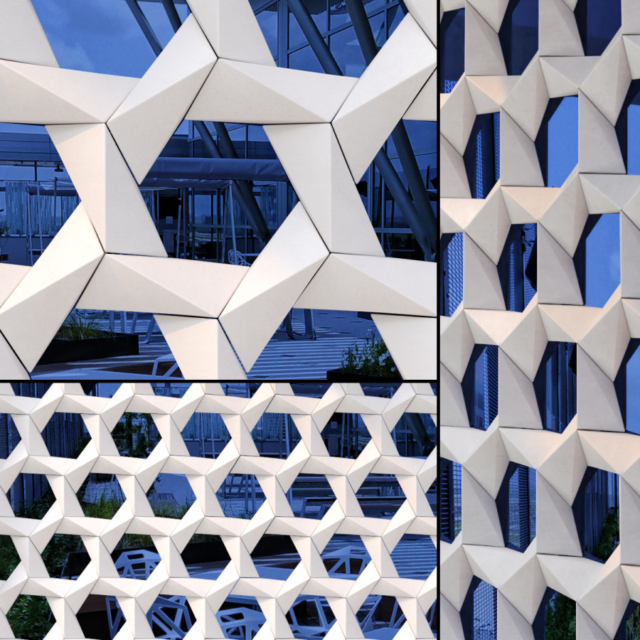 Grc Stars Facade 3D Model for VRay | CGMood