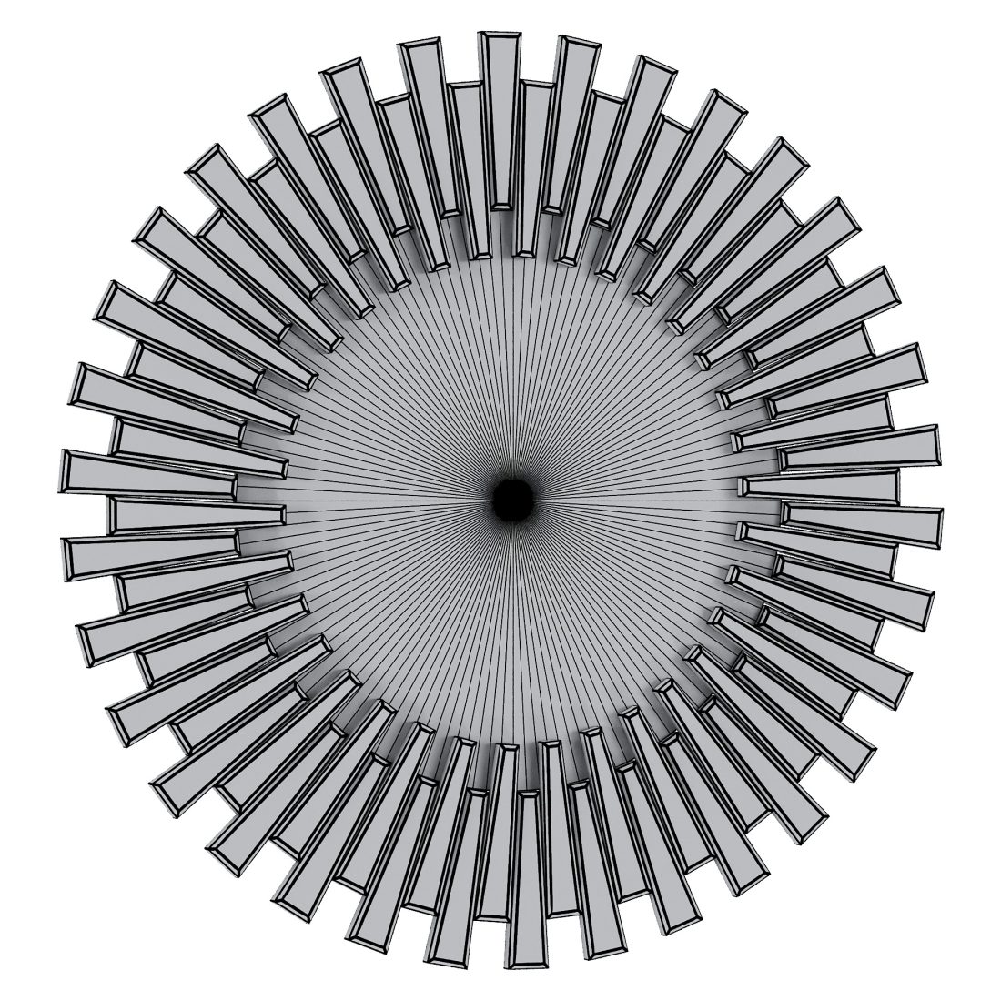 Starburst Silver Round Modern Mirror - 3D Model for Corona, VRay