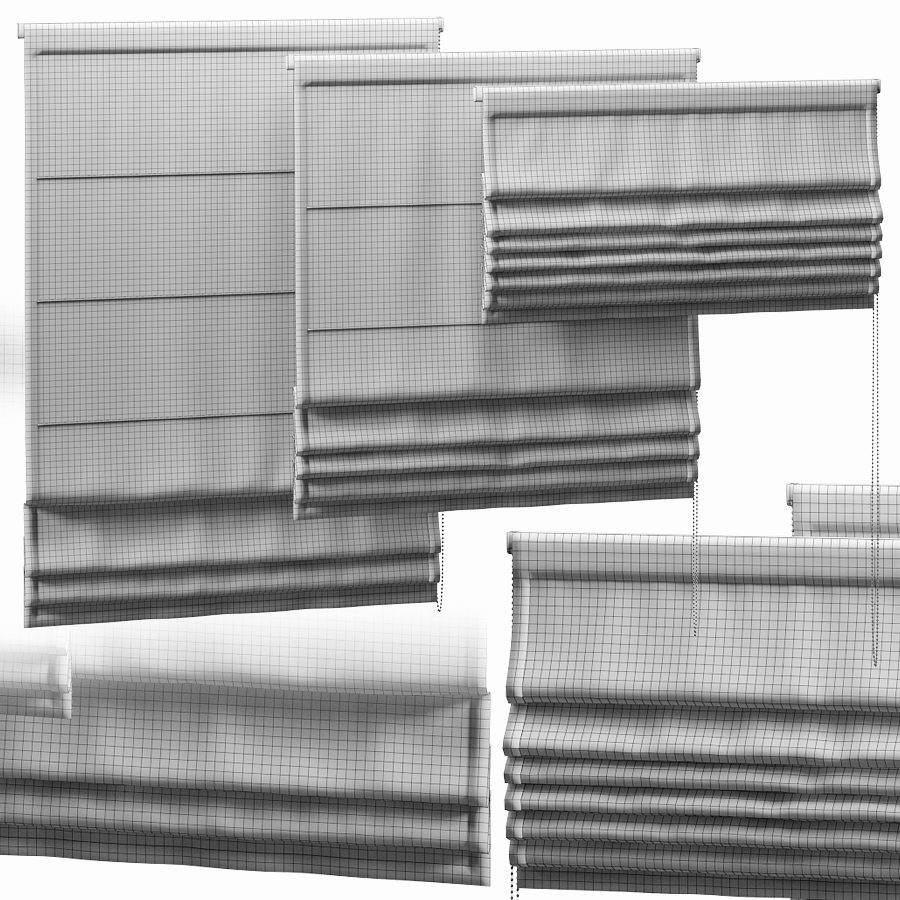 Roman Blinds 700 - 3D Model for VRay