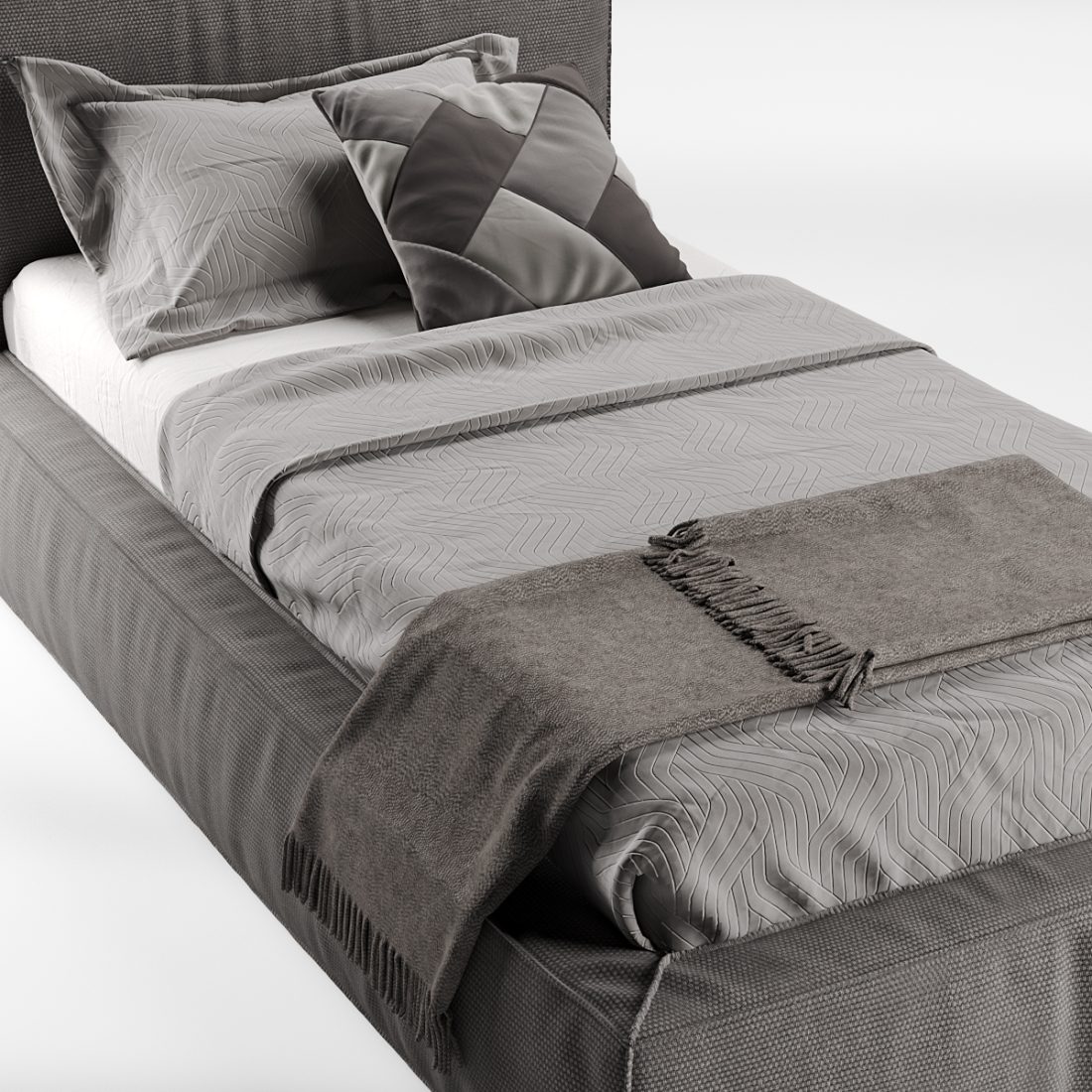 Flexteam Slim One Bed Single 3D Model for VRay, Corona | CGMood