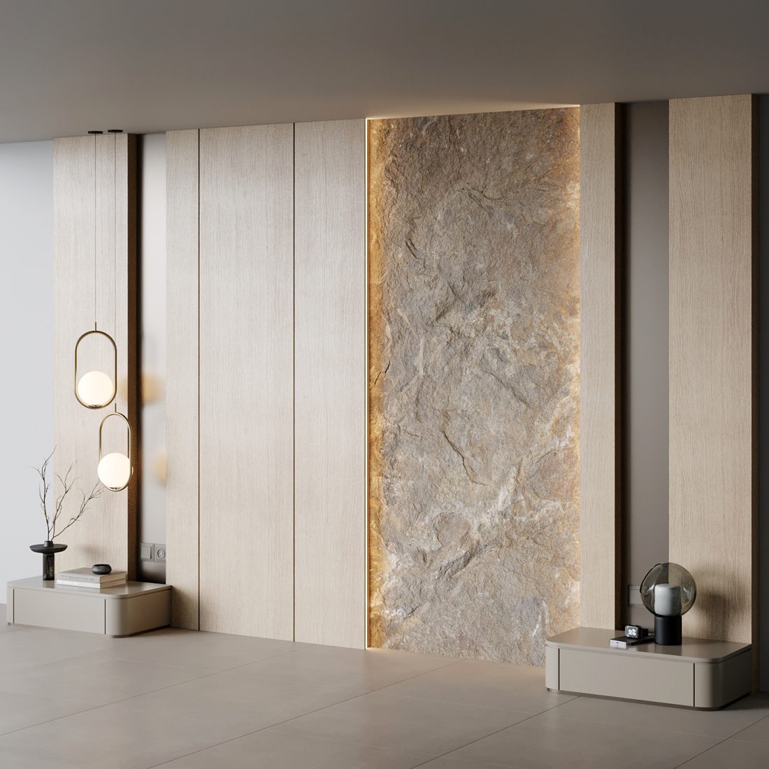 Wall Panel 03 - 3D Model for VRay, Corona