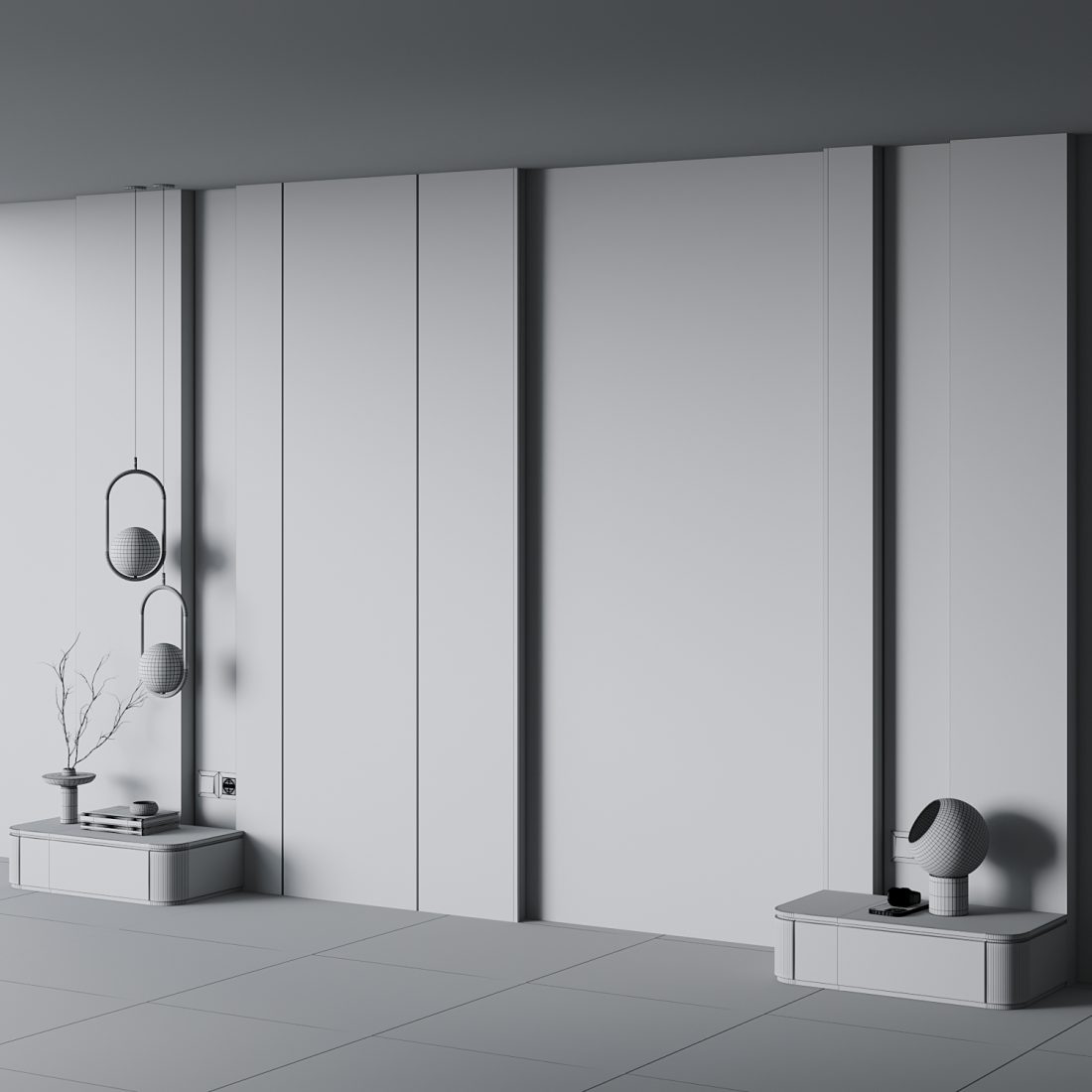 Wall Panel 03 - 3D Model for VRay, Corona