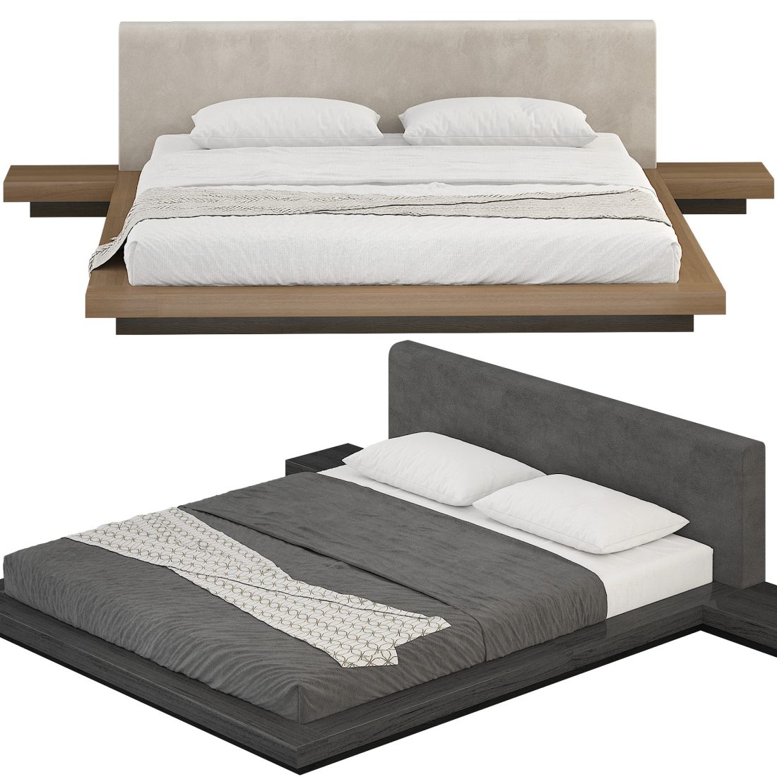 Worth Bed By Modloft - 3D Model for VRay, Corona