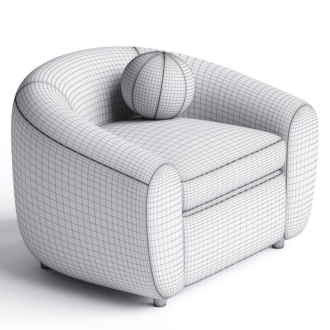 Dolce Boucle Armchair - 3D Model for Corona