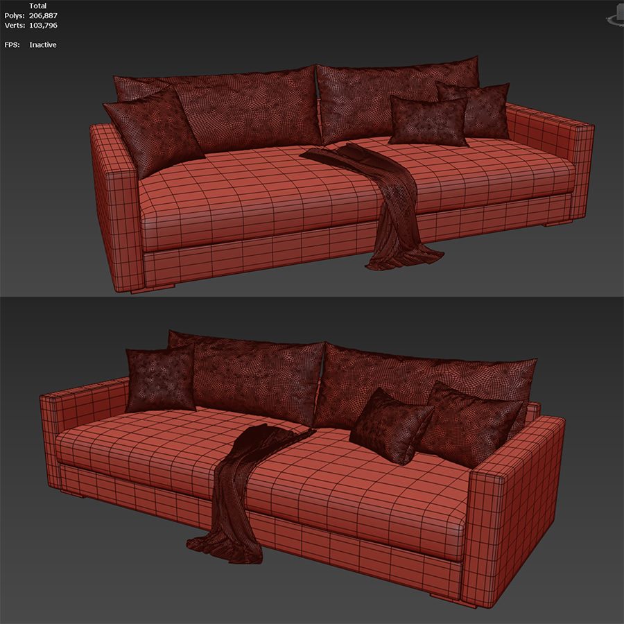 Magnum Sofa By Flexform - 3D Model for Corona, VRay