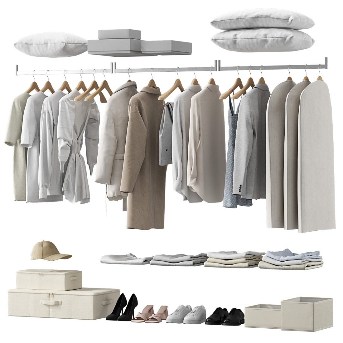 Clothes For Wardrobe Set 02 3D Model for VRay, Corona | CGMood