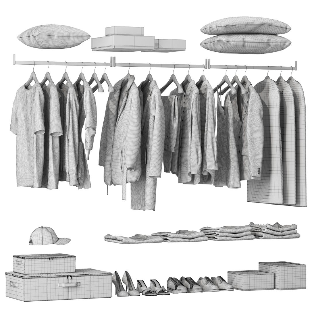 Clothes For Wardrobe Set 02 3D Model for VRay, Corona | CGMood