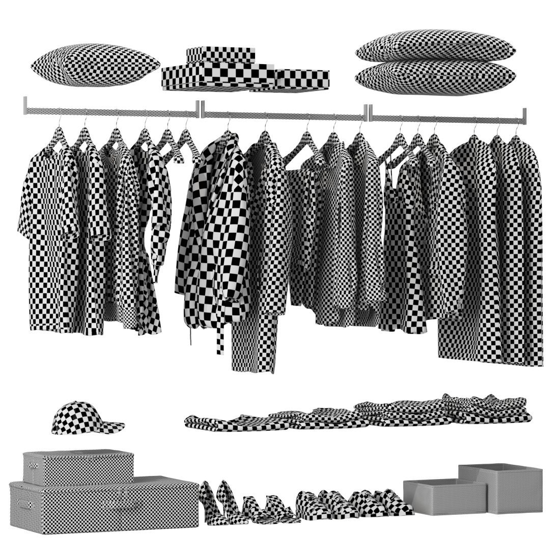 Clothes For Wardrobe Set 02 3D Model for VRay, Corona | CGMood
