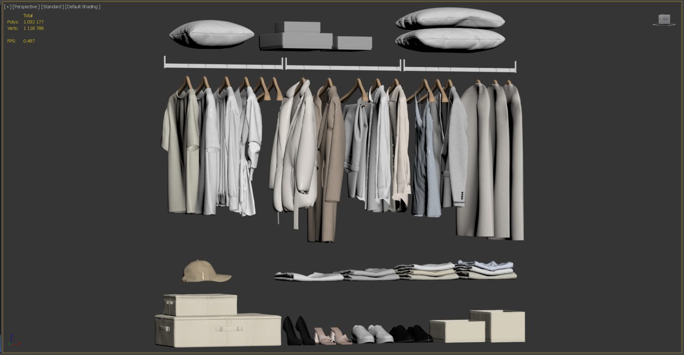 Clothes For Wardrobe Set 02 3D Model for VRay, Corona | CGMood