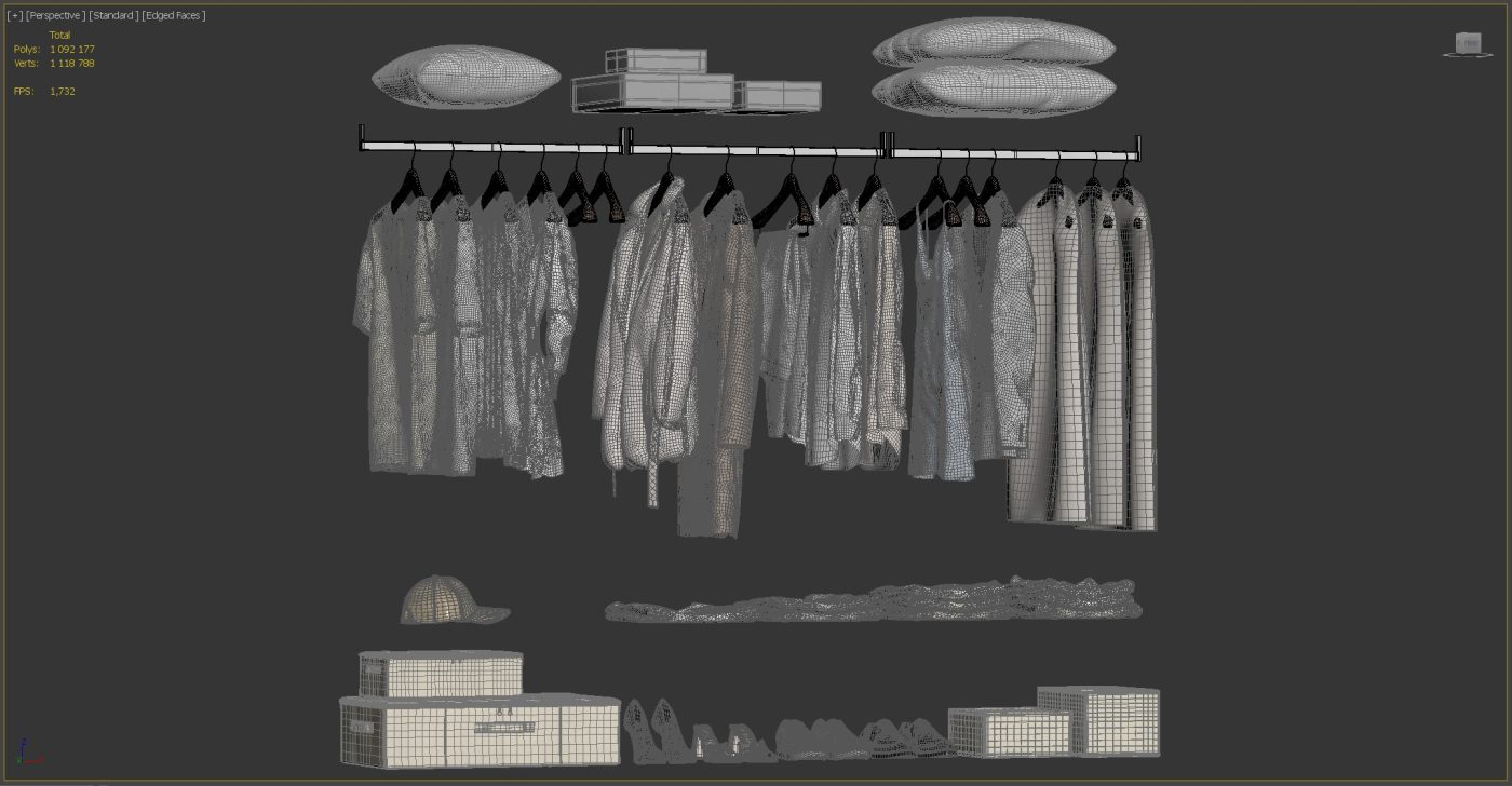 Clothes For Wardrobe Set 02 3D Model for VRay, Corona | CGMood