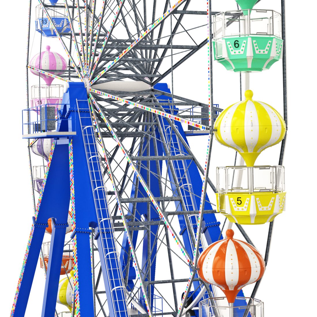 Ferris Wheel Kissimmee Old Town - 3D Model for VRay