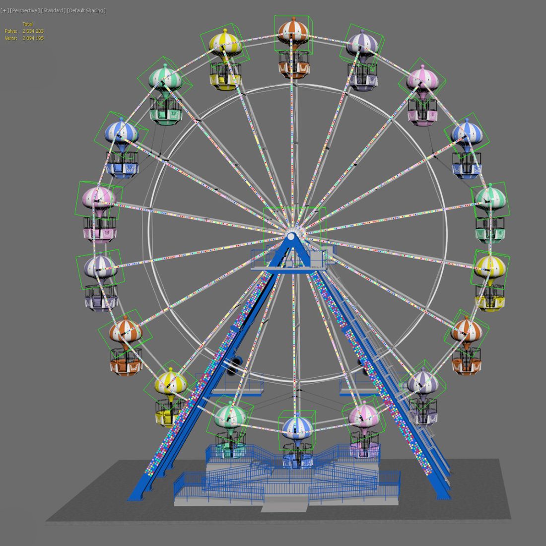 Ferris Wheel Kissimmee Old Town - 3D Model for VRay