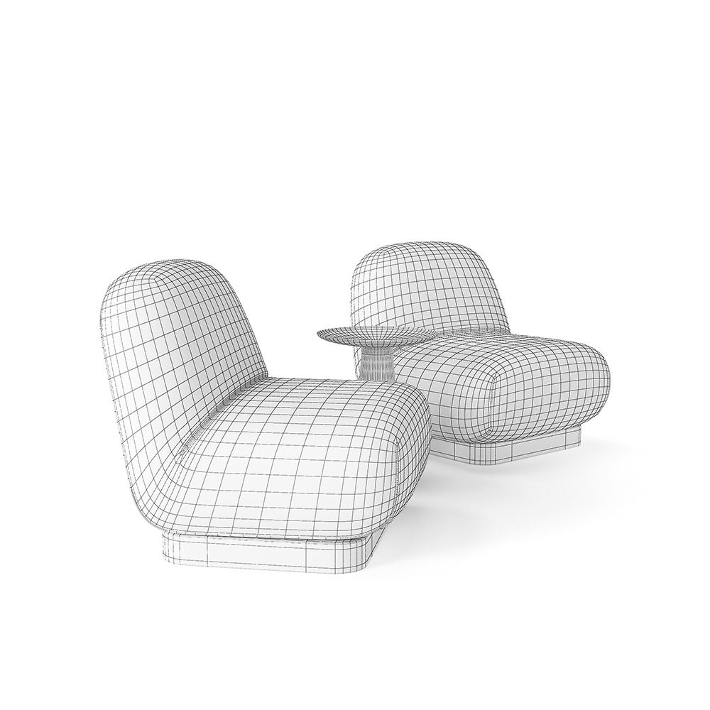 Elsie Cocktail Chair And Side Table - 3D Model for VRay, Corona