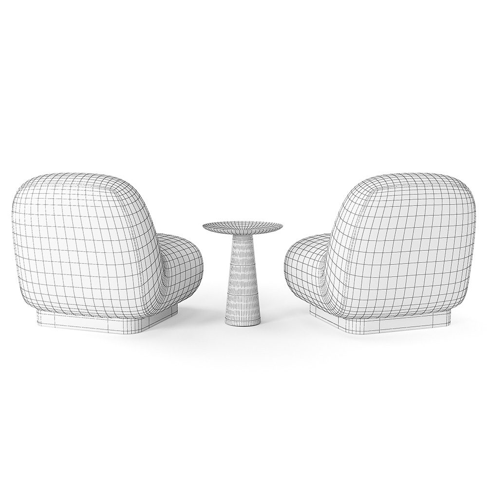Elsie Cocktail Chair And Side Table - 3D Model for VRay, Corona