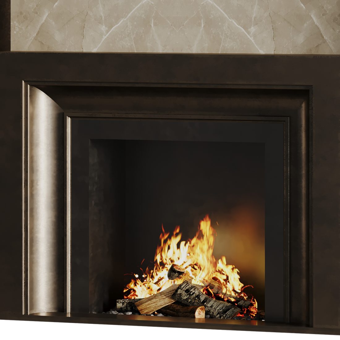 Fireplace 27 - 3D Model for VRay, Corona