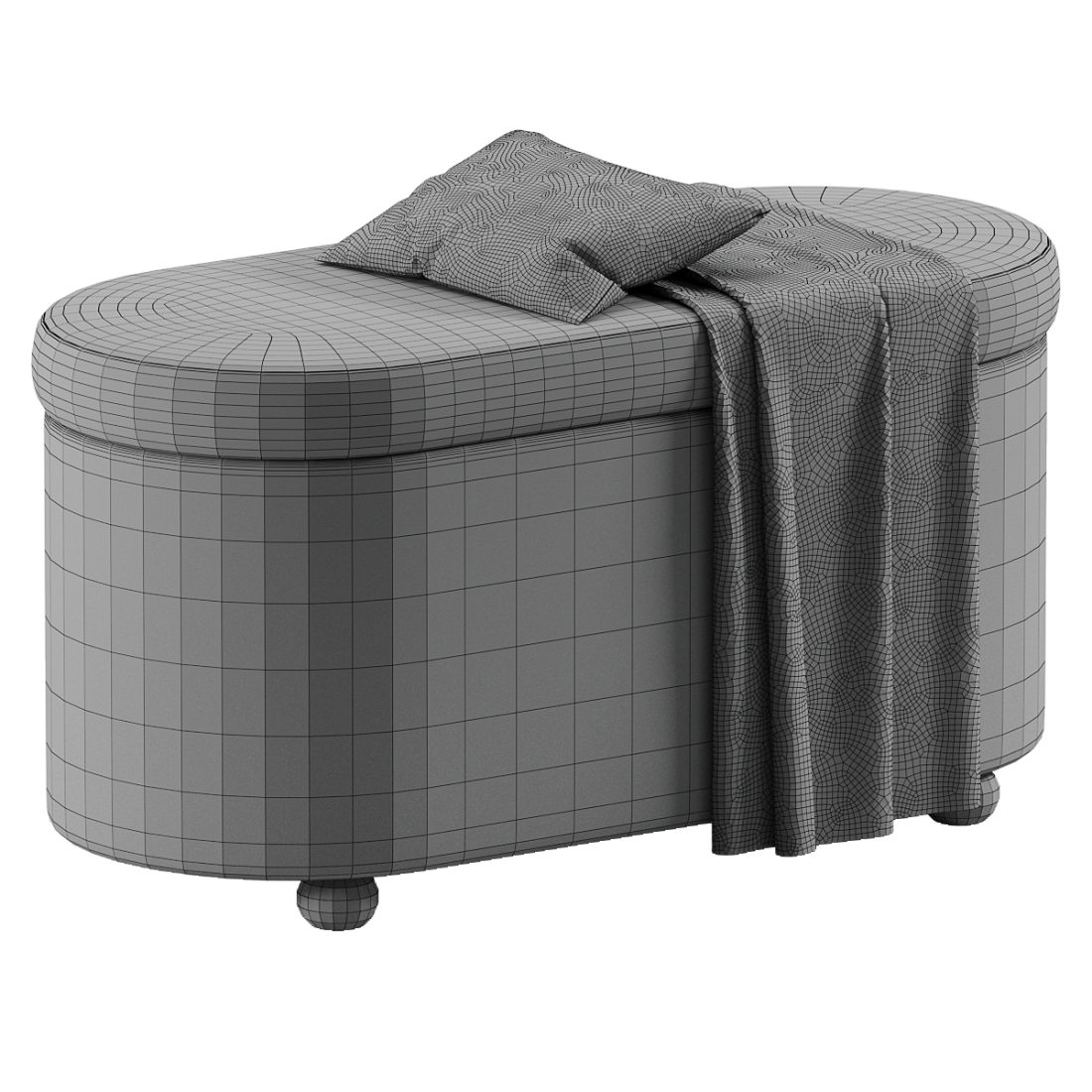 Hurley Storage Bench - 3D Model for Corona