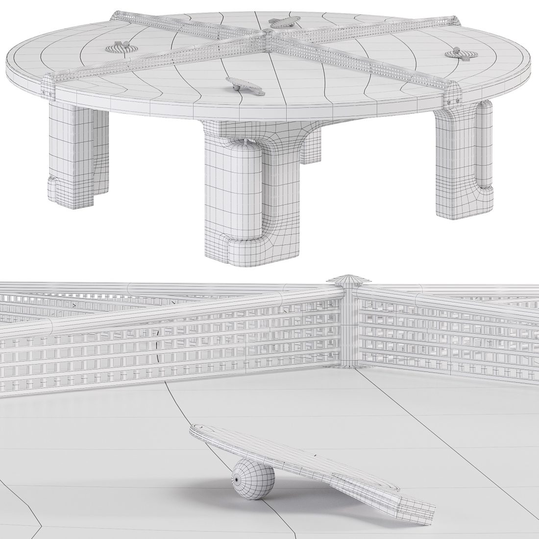 Table Tennis Table Round 3D Model for Corona | CGMood