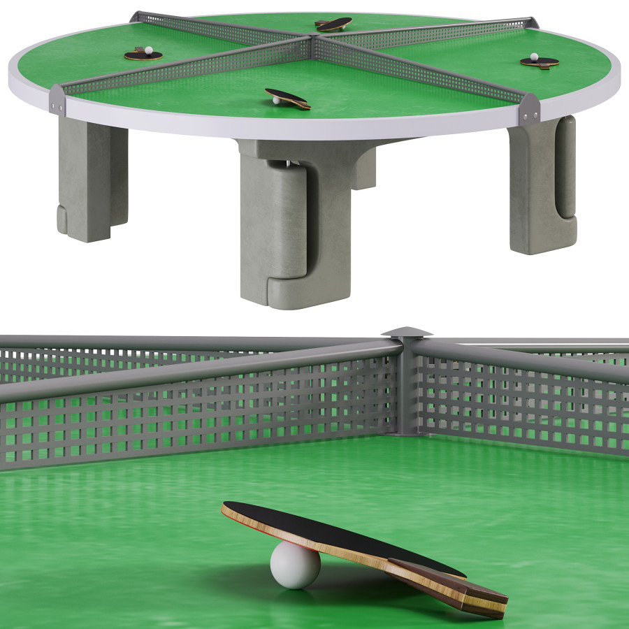 Table Tennis Table Round 3D Model for Corona | CGMood