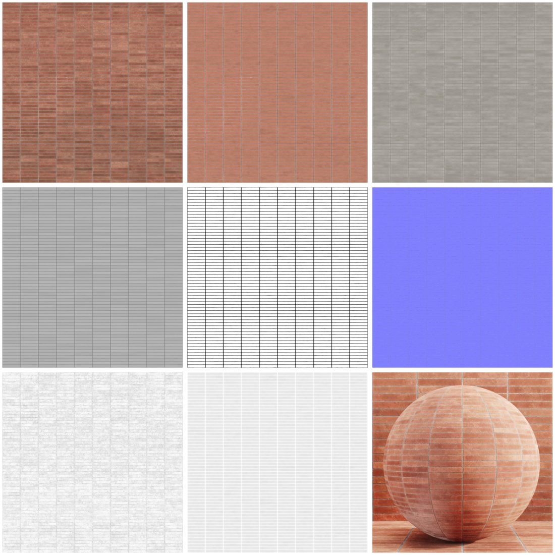 01 Terracotta Brick Tile 30x5 S Texture / PBR Material | CGMood