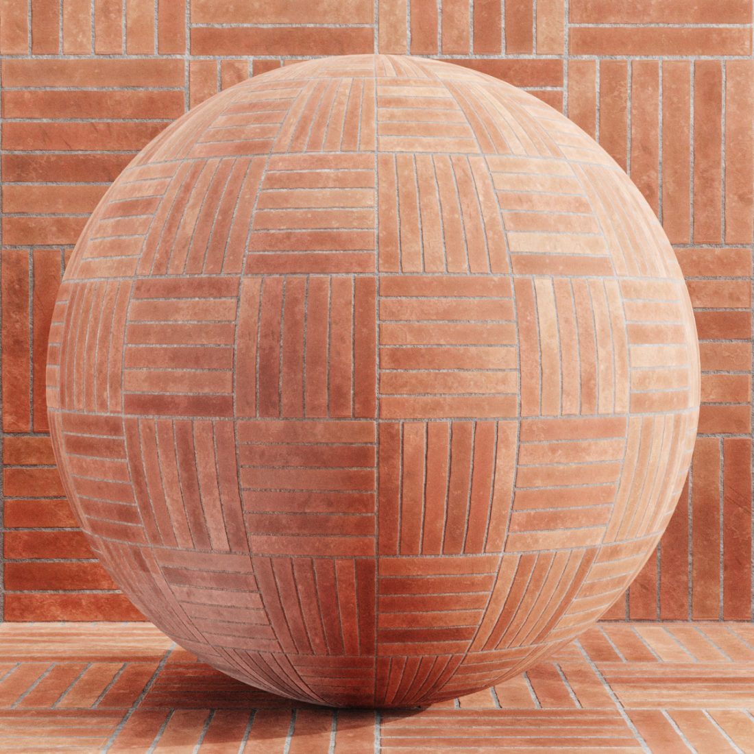 05 Terracotta Brick Tile 30x5 Weave Texture / PBR Material | CGMood