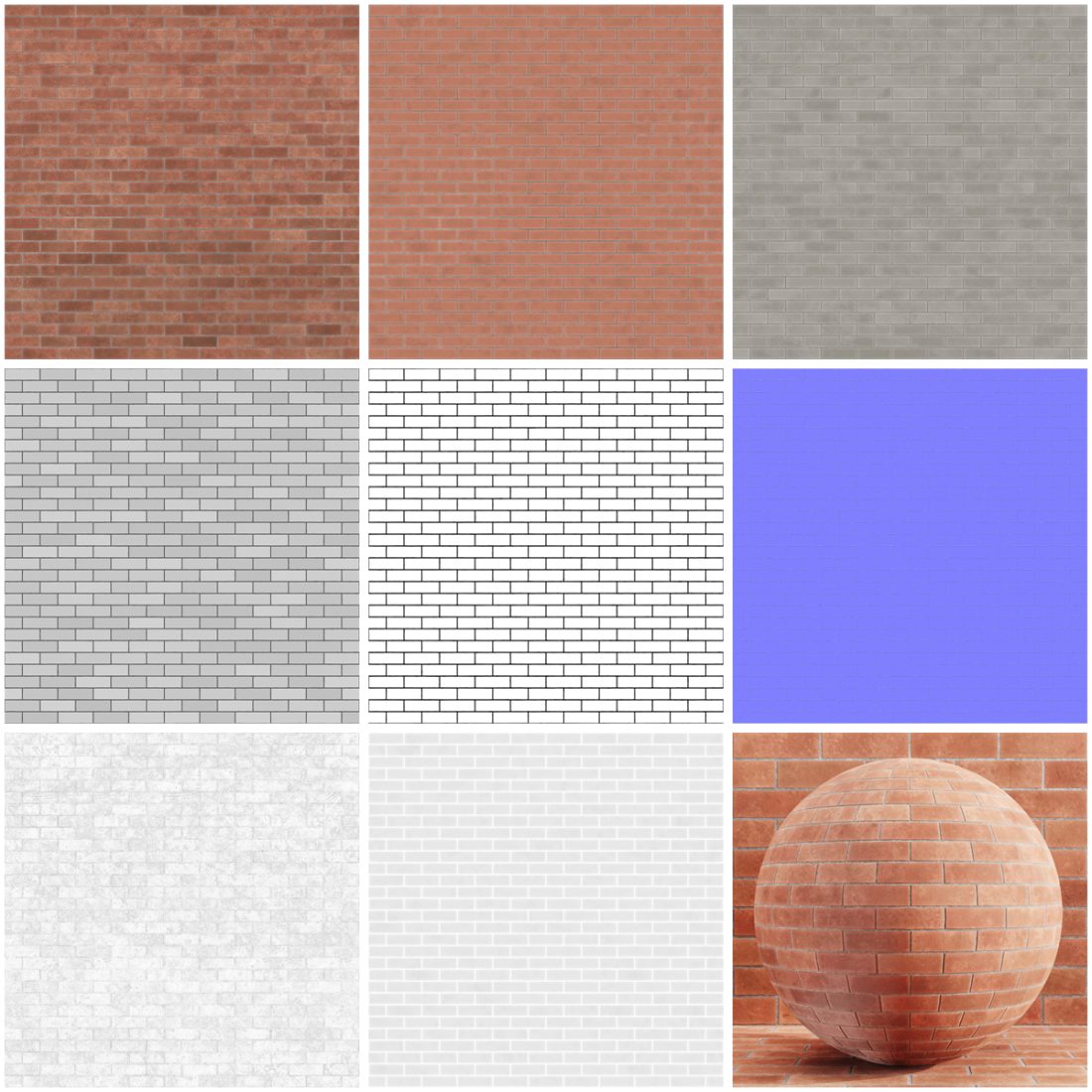 07 Terracotta Brick Tile 30x10 H - 3D Model for Corona