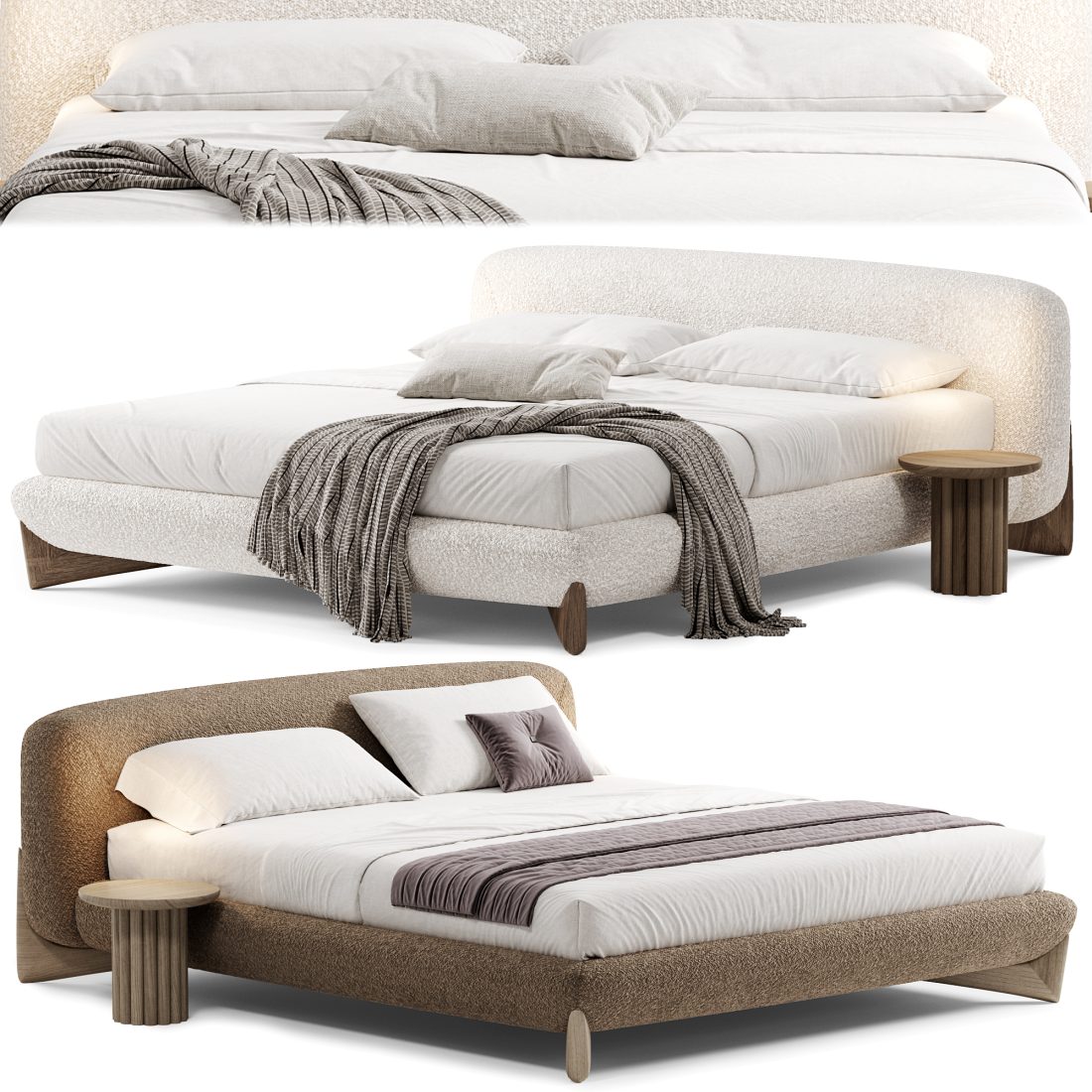 Softbay Double Bed By Porada - 3D Model for Corona