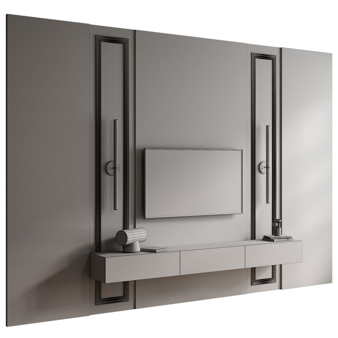 Tw Wall 02 - 3D Model for VRay, Corona