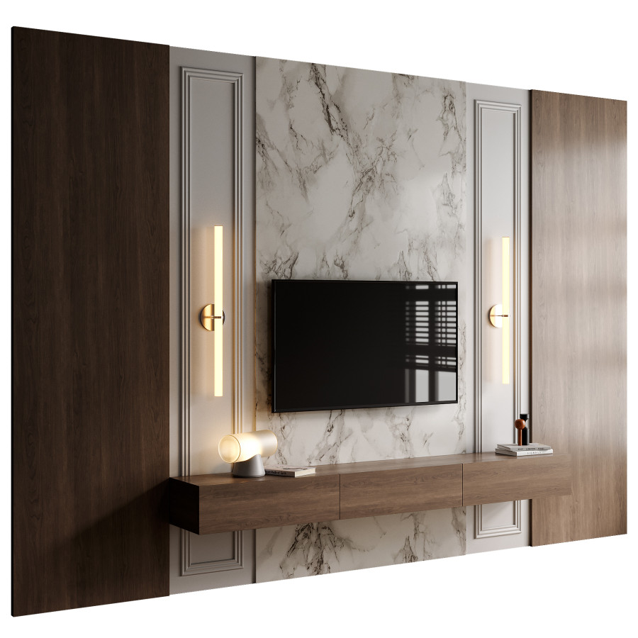 Tw Wall 02 - 3D Model for VRay, Corona
