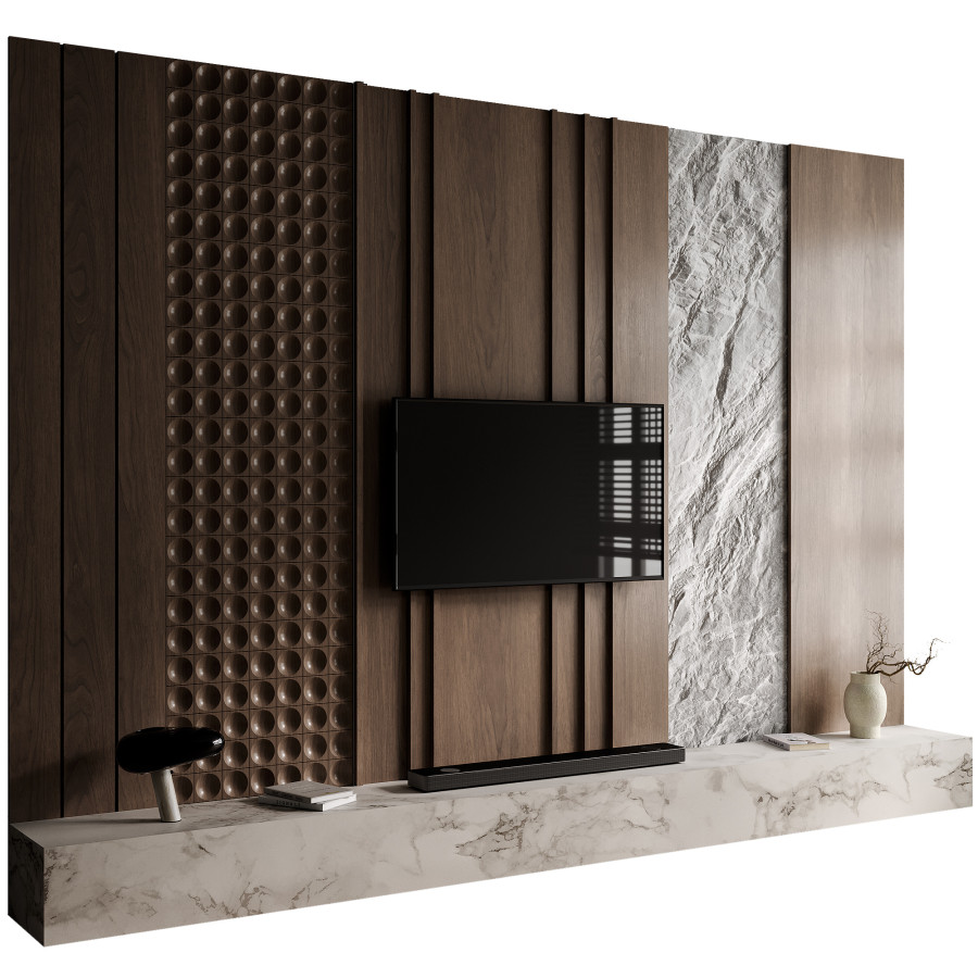 Tw Wall 03 - 3D Model for VRay, Corona