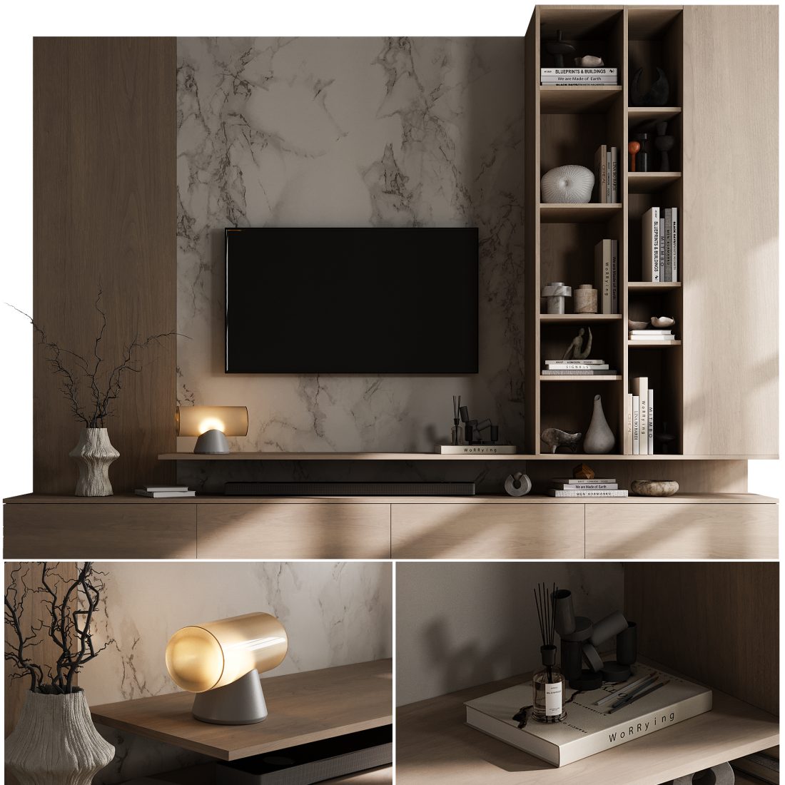 Tw Wall 04 - 3D Model for VRay, Corona