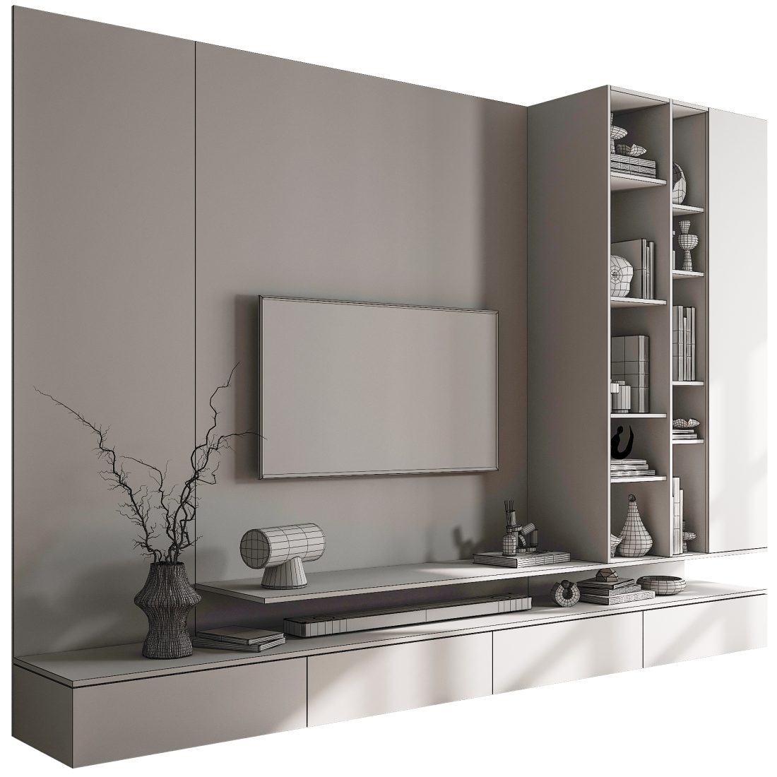 Tw Wall 04 - 3D Model for VRay, Corona