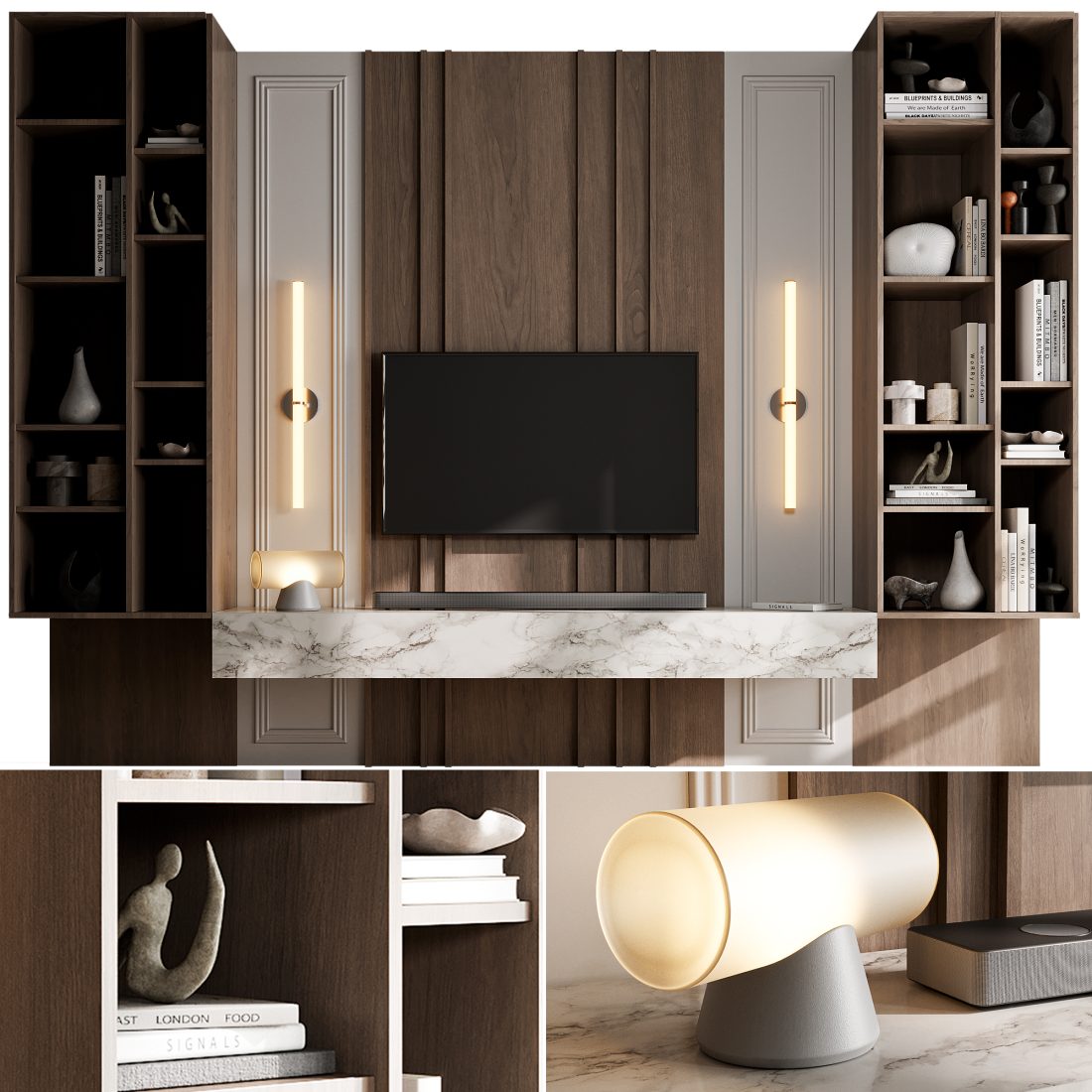 Tw Wall 05 - 3D Model for VRay, Corona