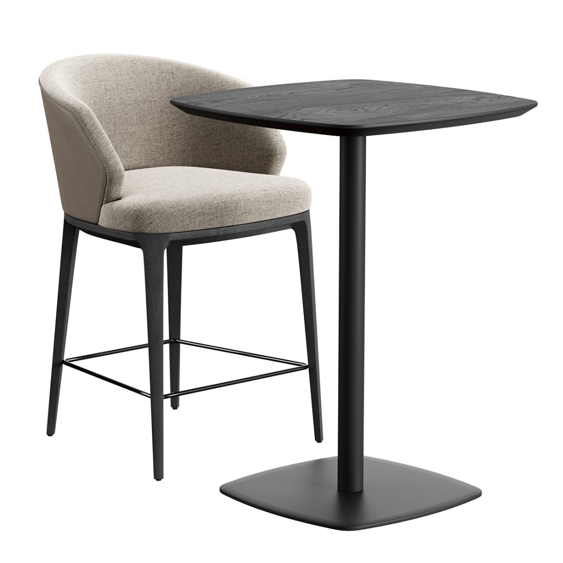 Chair Gest Bar Half Bar Konyshev Table Form Stool - 3D Model for Corona
