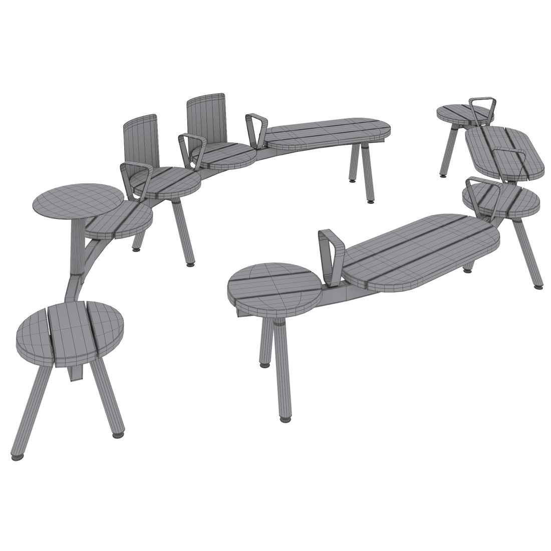 Park Benches Morse By Mmcite - 3D Model for Corona, VRay