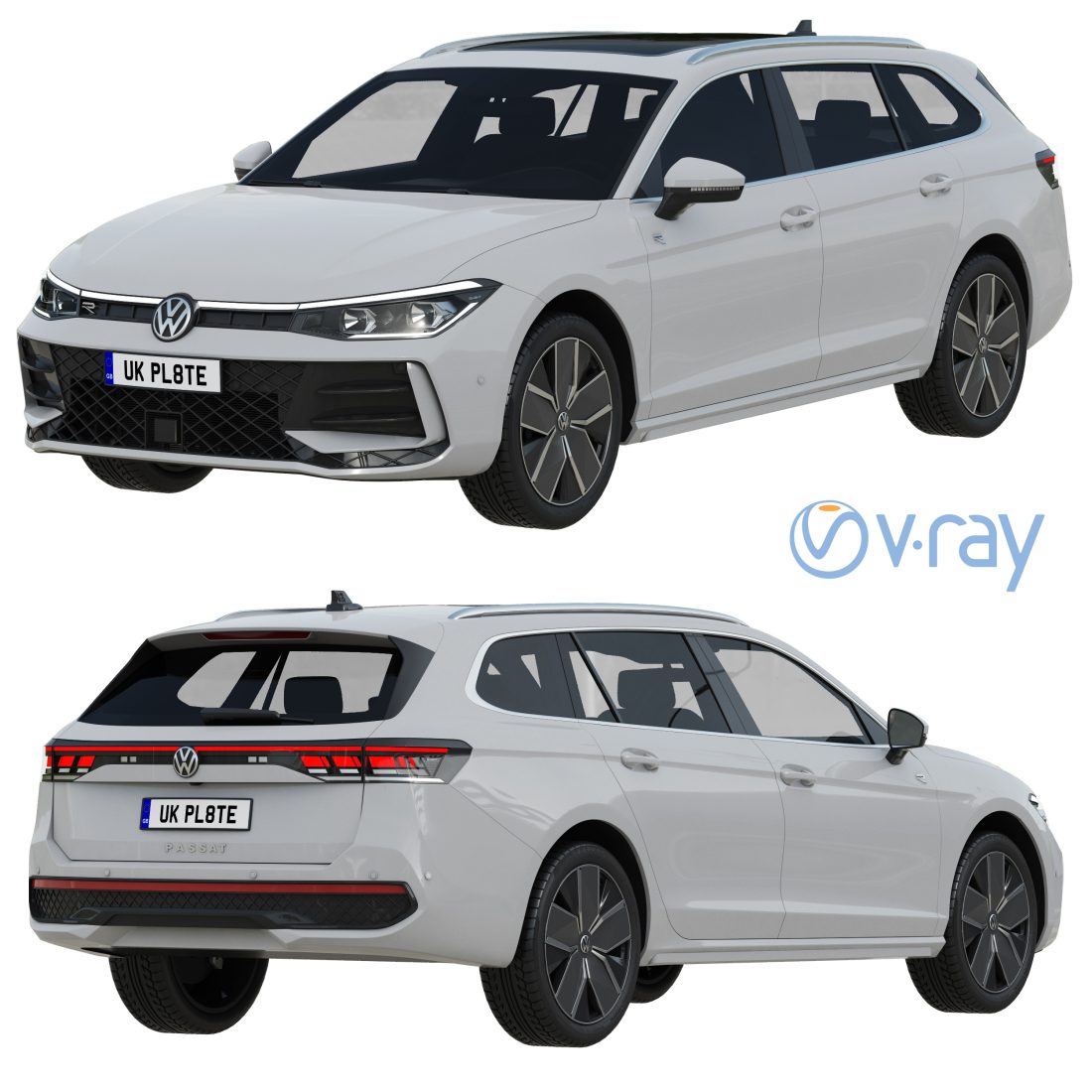 Volkswagen Passat Variant R 2024 3D Model for VRay | CGMood