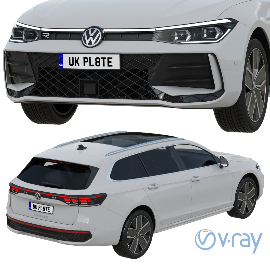 Volkswagen Passat Variant R 2024 3D Model for VRay | CGMood