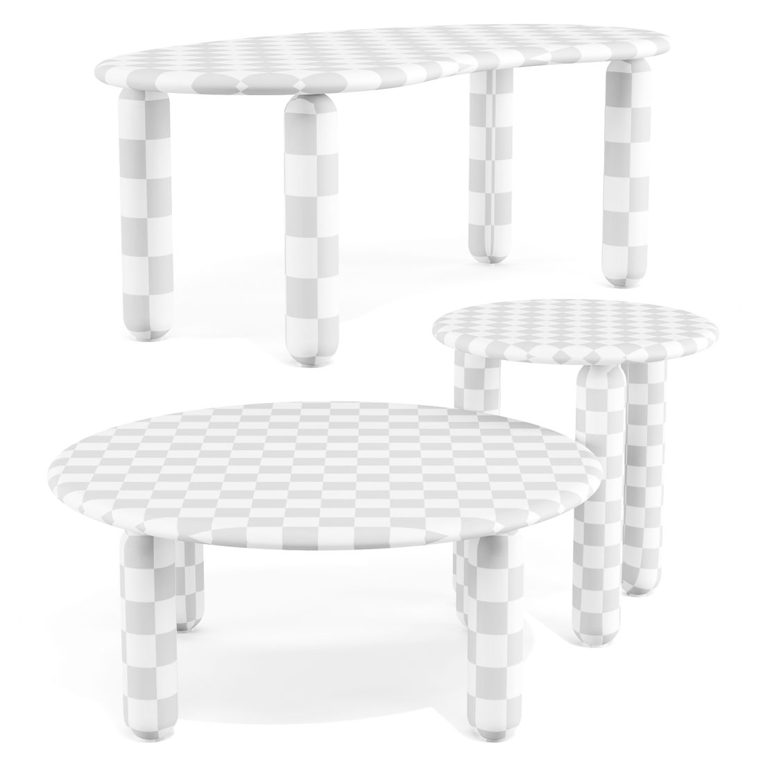 Kartell: Undique Mas - Coffee And Side Tables 3D Model for Corona | CGMood