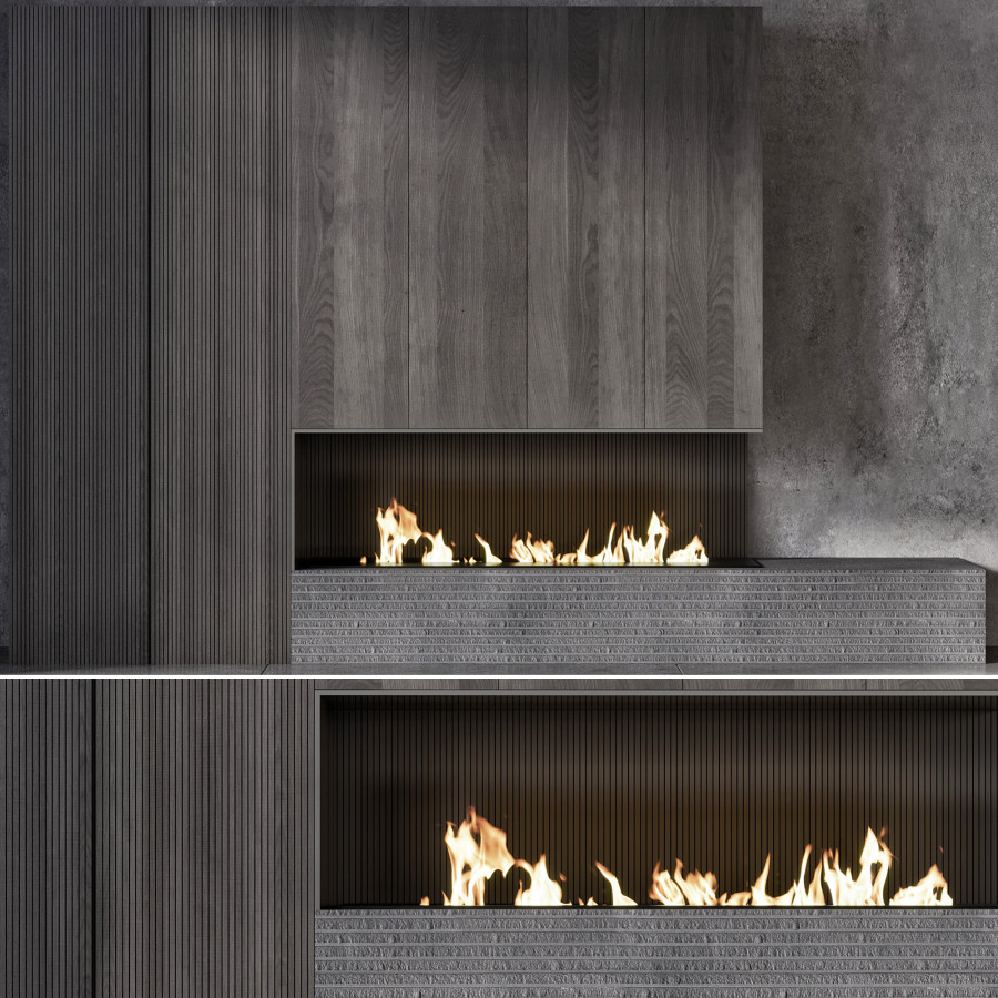 Fireplace No10 - 3D Model for VRay, Corona