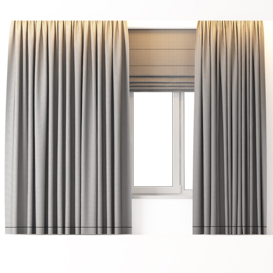 Curtains Linen 3D Model for VRay | CGMood