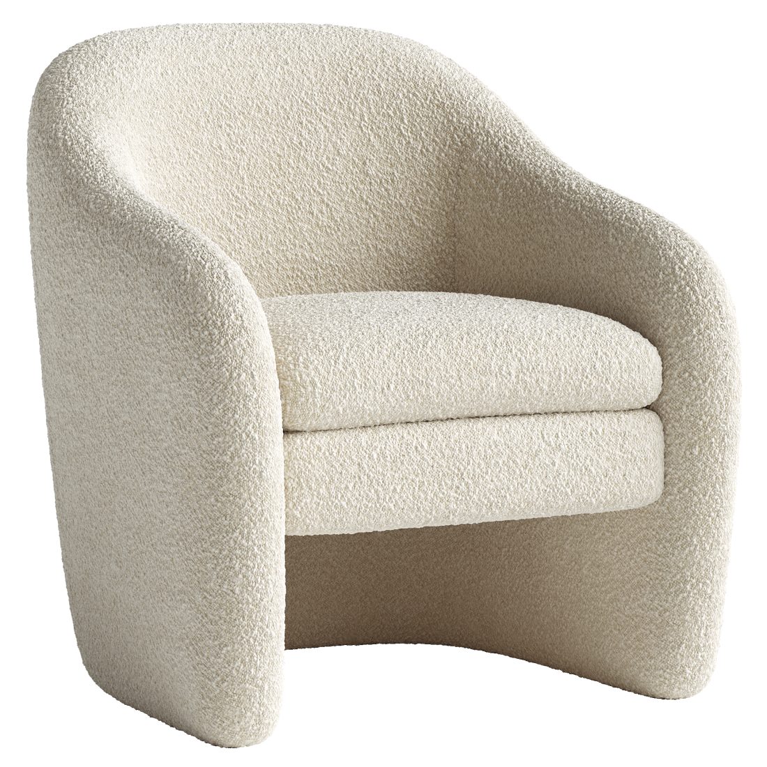 Zella Faux Shearling Fabric Accent Arm Chair - 3D Model for Corona