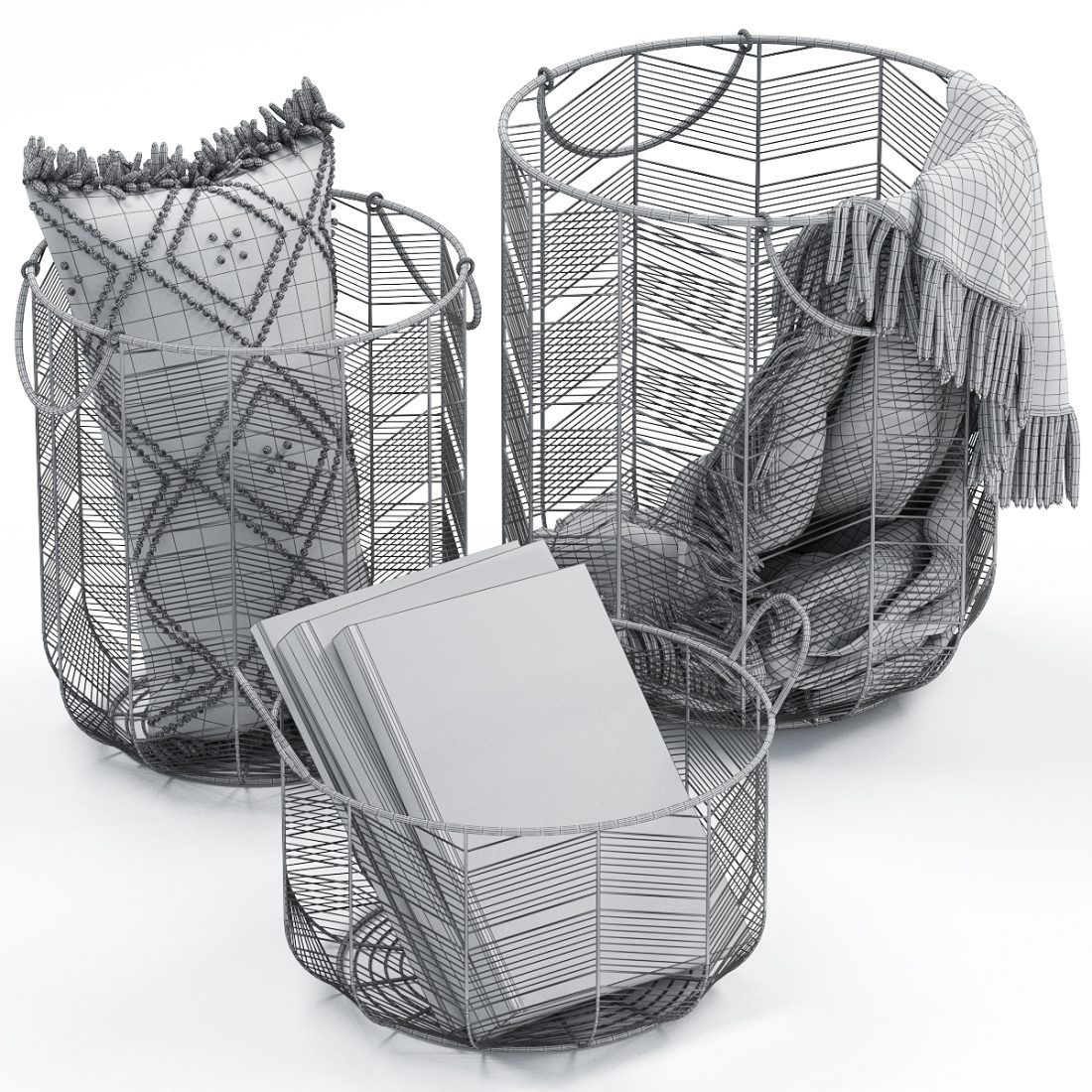 Metal Baskets Decor 3D Model for VRay | CGMood