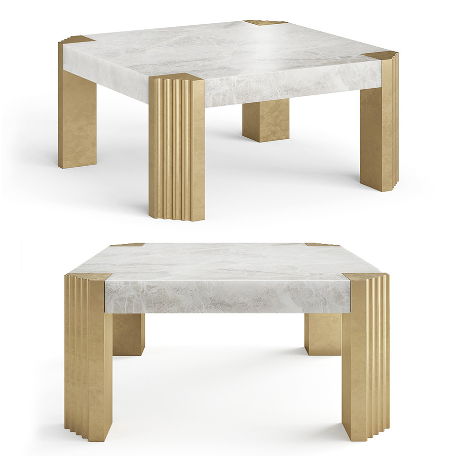 Athena Coffee Table, Grey Marble By Soho Home - 3D Model for Corona