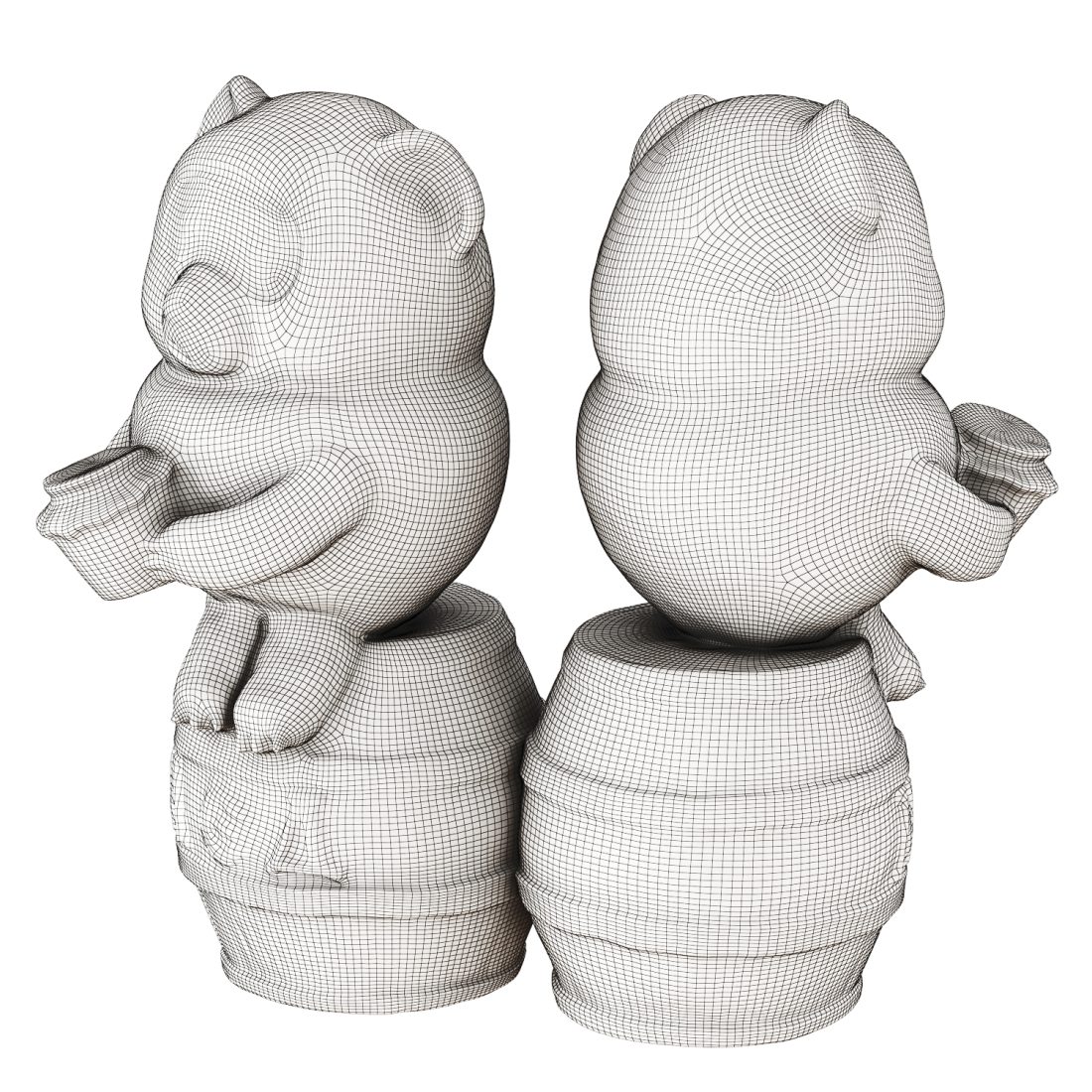 Winnie The Pooh With A Pot Of Honey 3D Model for VRay | CGMood