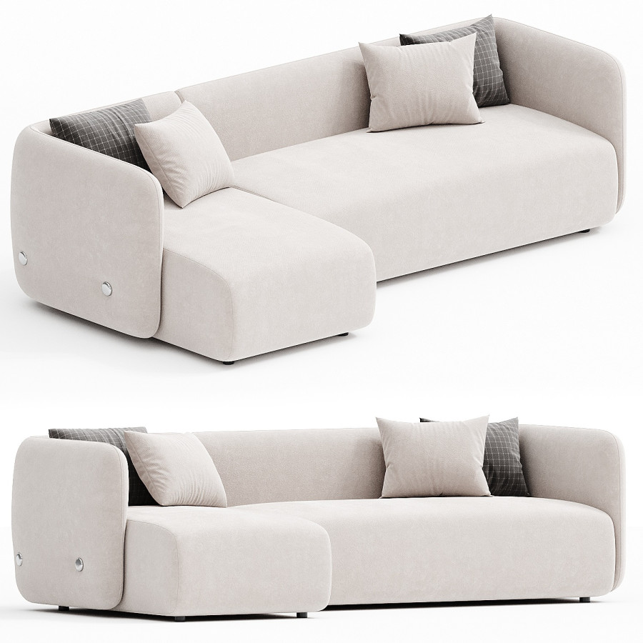 Easy Sofa With Chaise Longue By Ersa 3D Model for Corona | CGMood