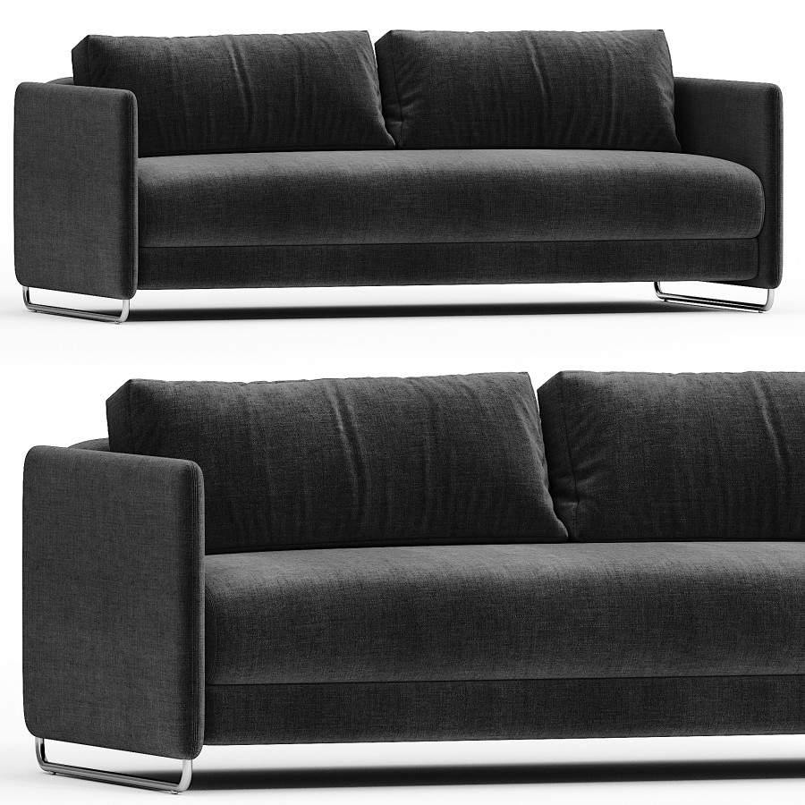 Tandom Dark Gray Sleeper Sofa 3D Model for Corona | CGMood