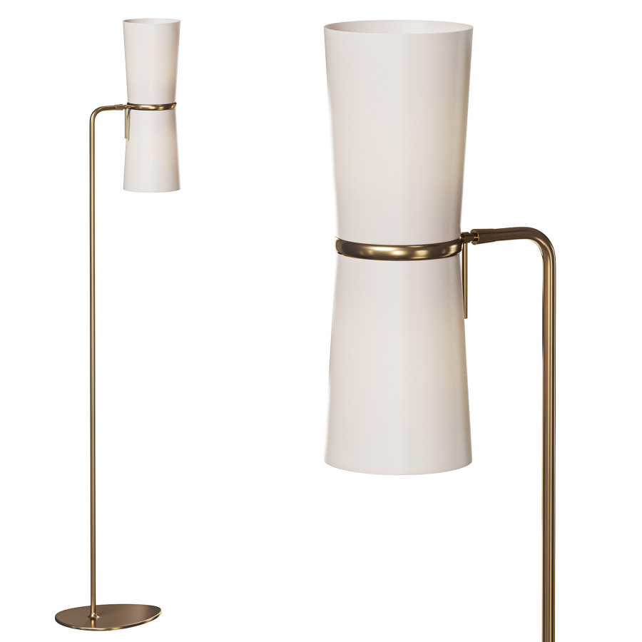 Antique Brass Floor Lamp Andrew Martin Clarkson - 3D Model for Corona