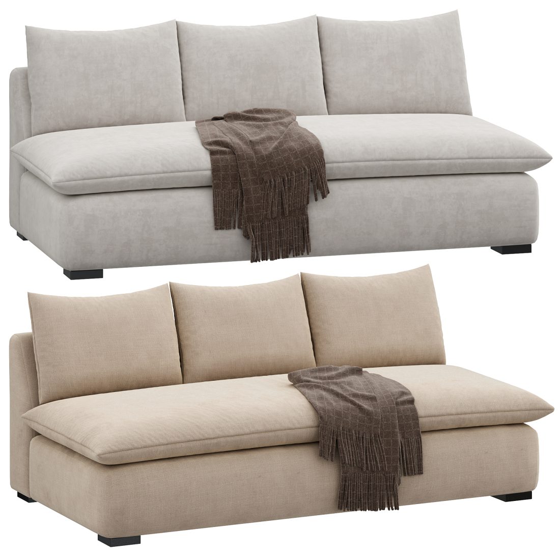 Four Hands Grant Armless Sofa By Homescapes 3D Model for Corona | CGMood