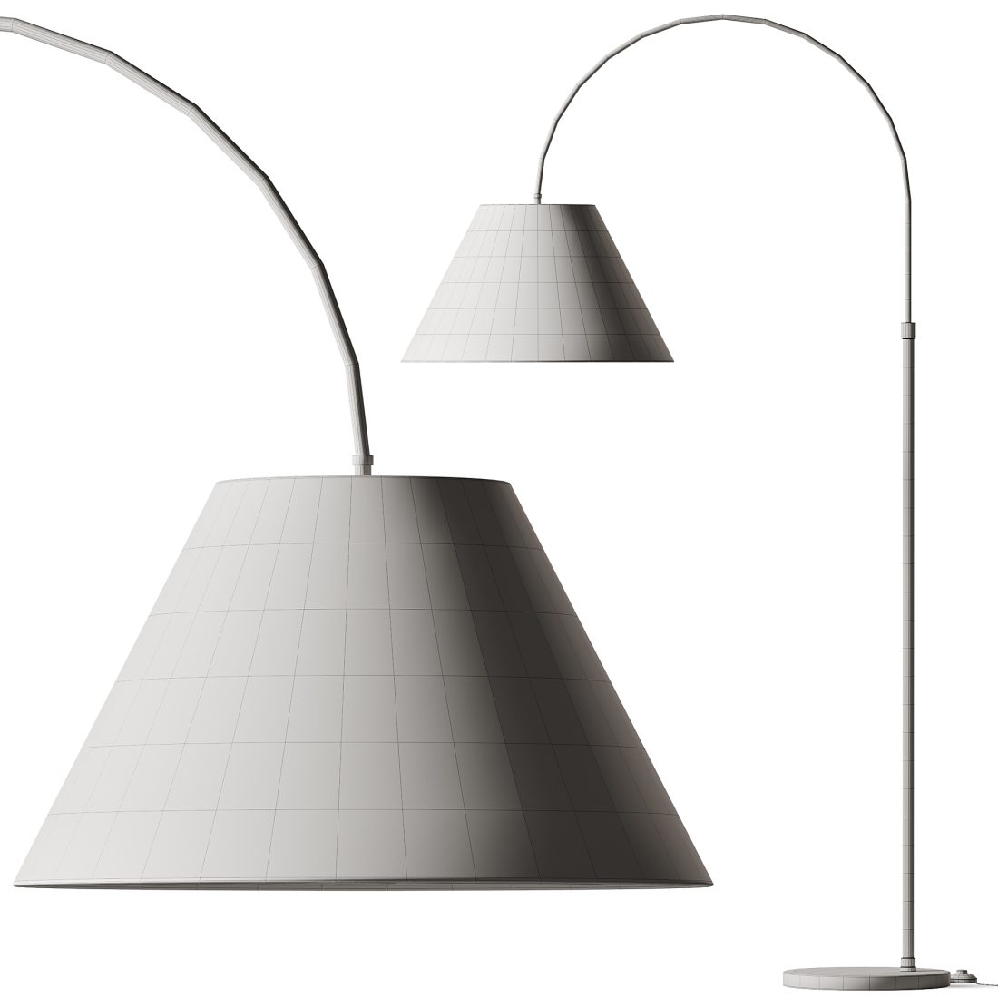 Sinclair Metal Arc Sectional Floor Lamp - 3D Model for Corona