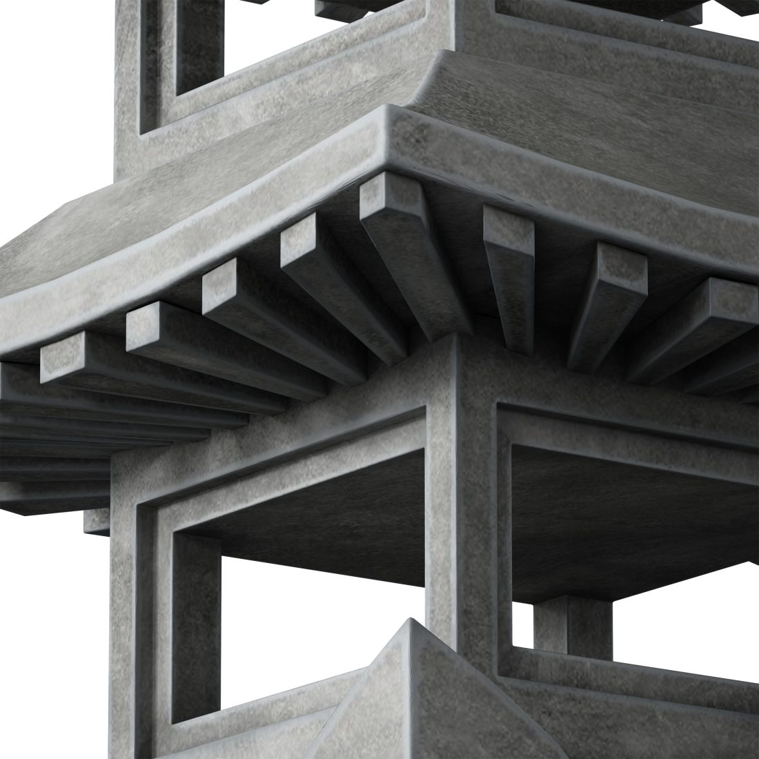 Stone Pagoda Japanese Garden Lantern Tower - 3D Model for FStorm, VRay ...